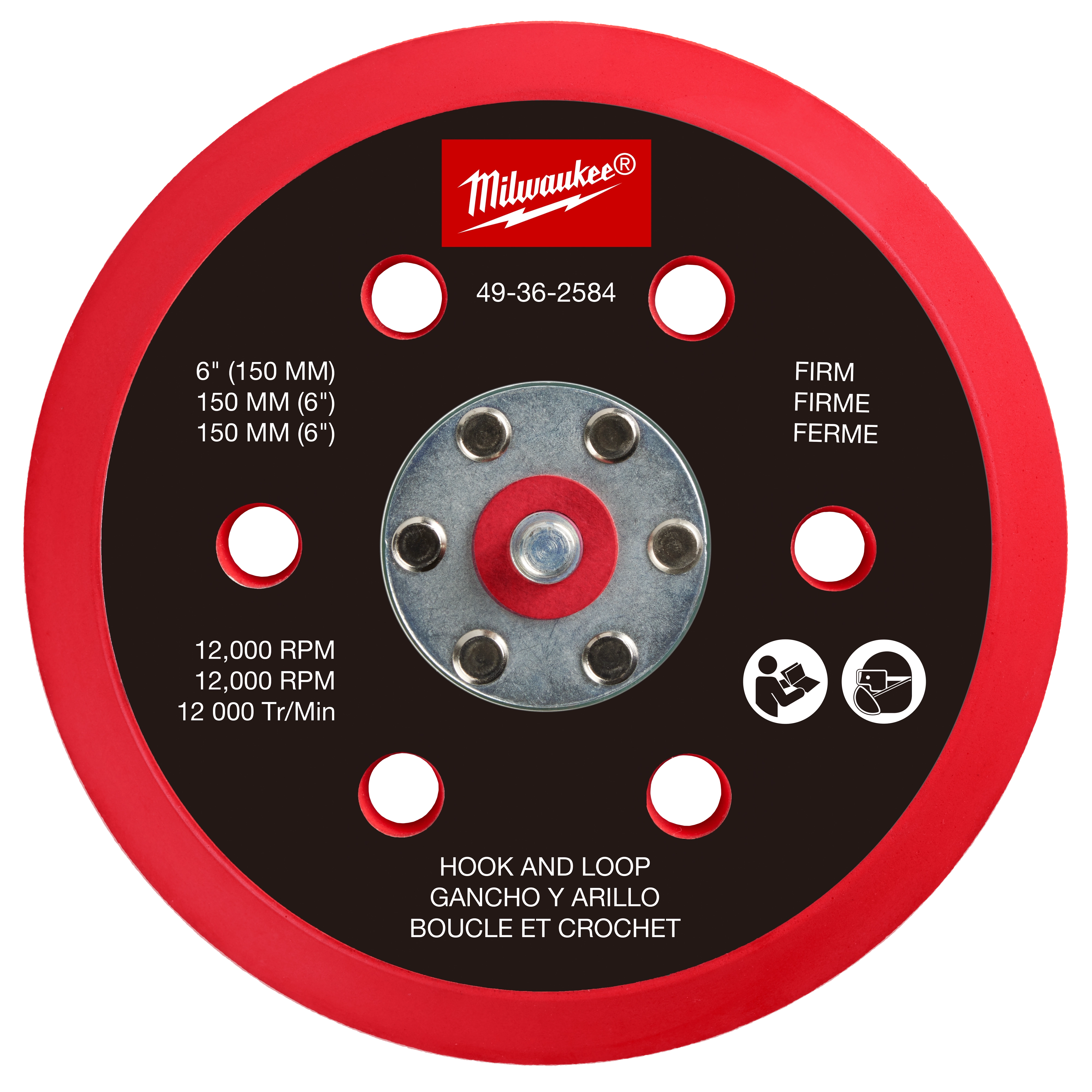 6" Hook & Loop Sander Backing Pad (Firm) | Milwaukee Tool