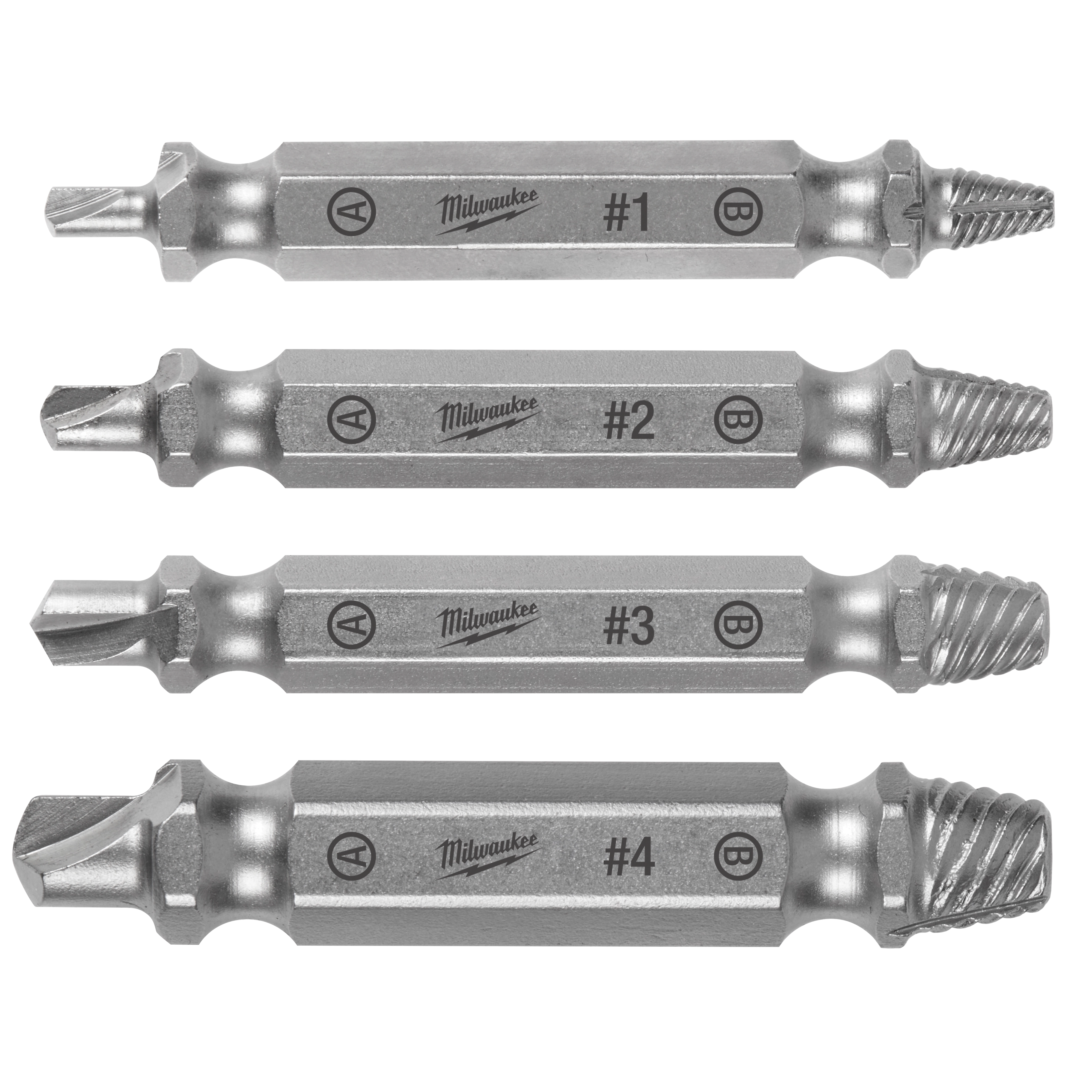 (4PC) M2 Steel Screw Extractor Set | Milwaukee Tool