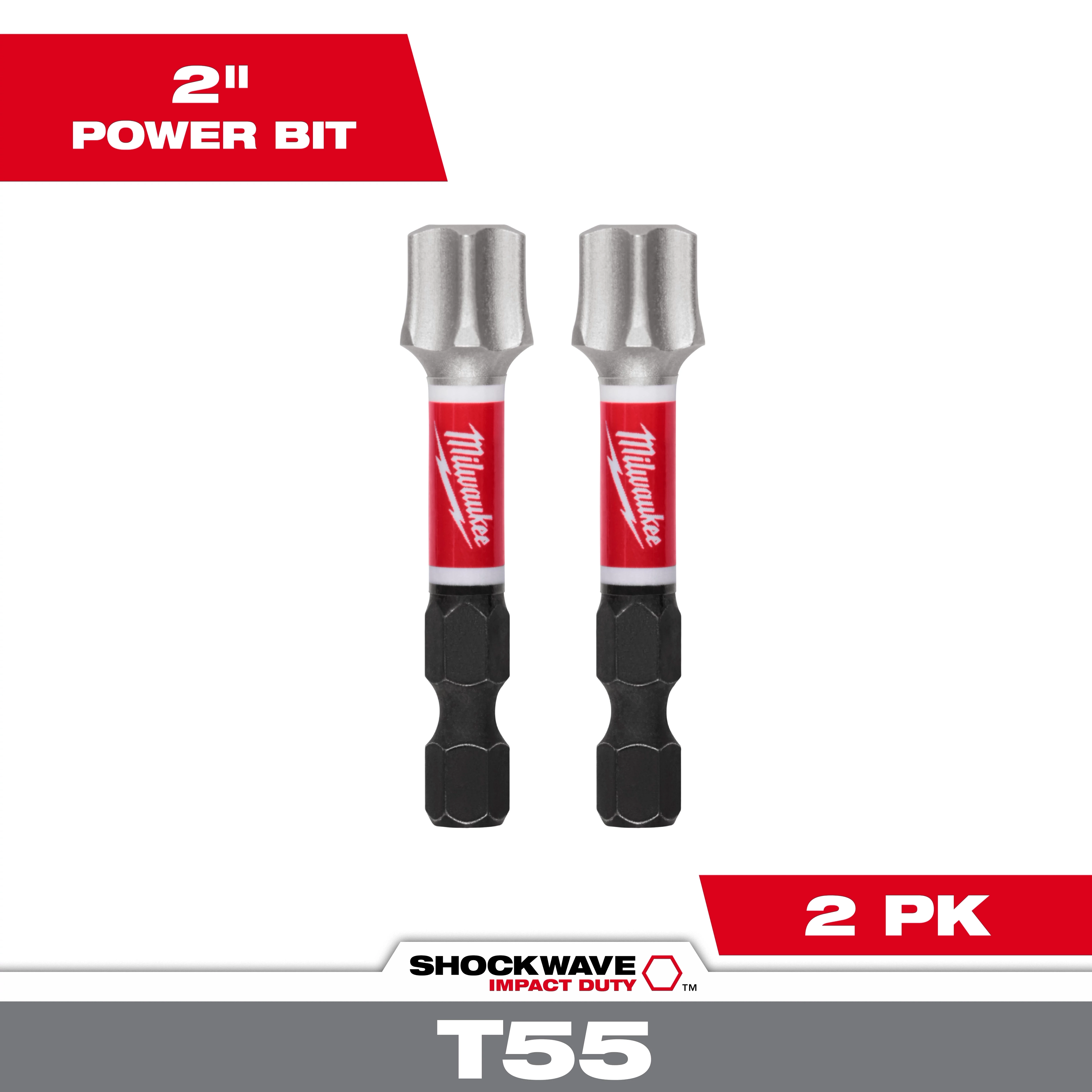 SHOCKWAVE™ Impact Duty 2" T55 Impact Driver Bits 2PK | Milwaukee Tool