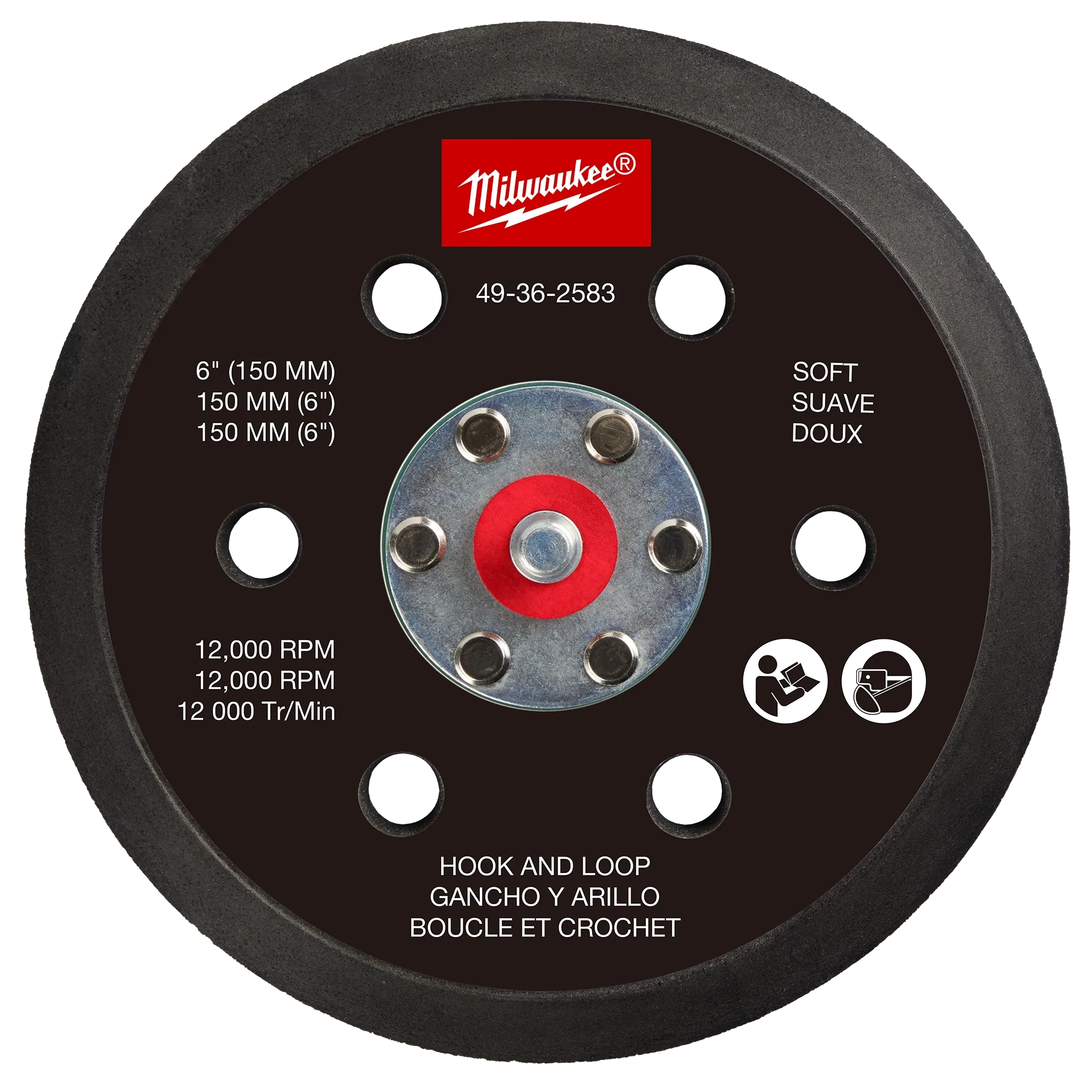 Almohadilla de refuerzo de 6" con velcro para lijadora | Milwaukee Tool