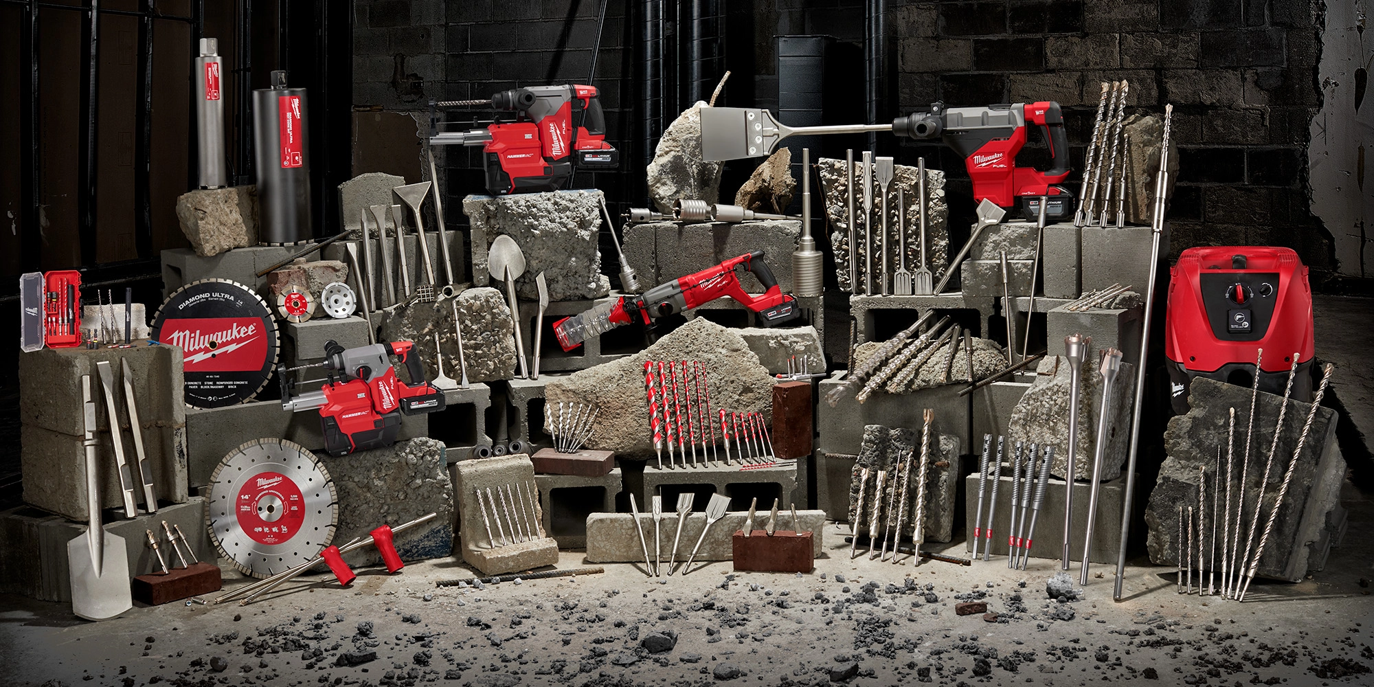 Concrete Drilling and Chiseling Power Tool Accessories | Milwaukee Tool