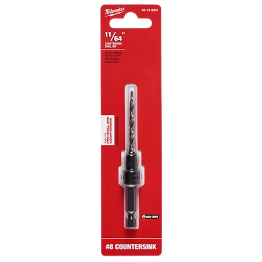 #8 Countersink 11/64" High Speed Steel Drill Bit | Milwaukee Tool
