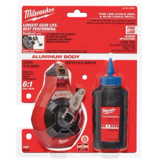 100' Fine Line Chalk Kit 2/ Blue Chalk |Milwaukee Tool