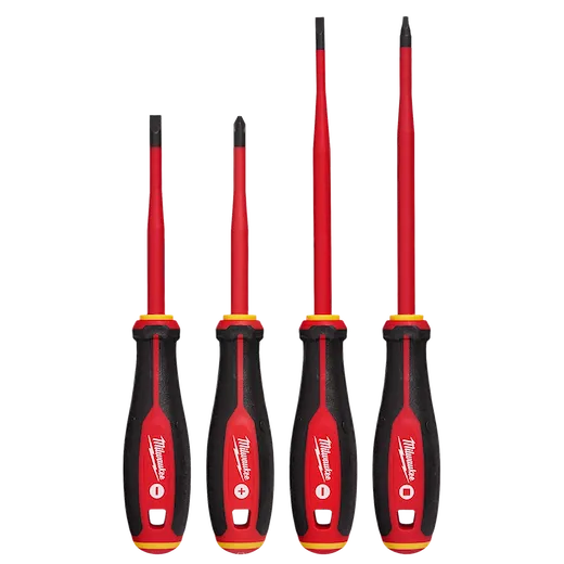 (4PC) 1000V Insulated Slim Tip Screwdriver Set | Milwaukee Tool