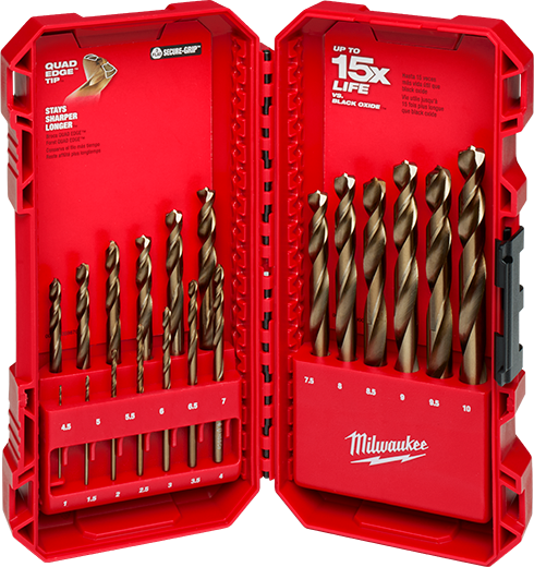 Juego de brocas de cobalto métricas RED HELIX™ de 19 piezas | Milwaukee Tool